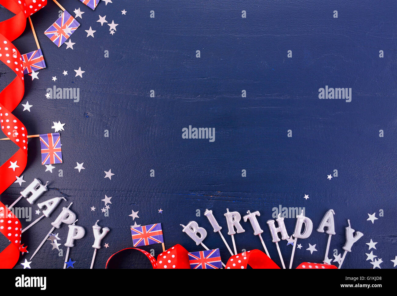 Uk theme party background with decorated borders in red white and blue ...