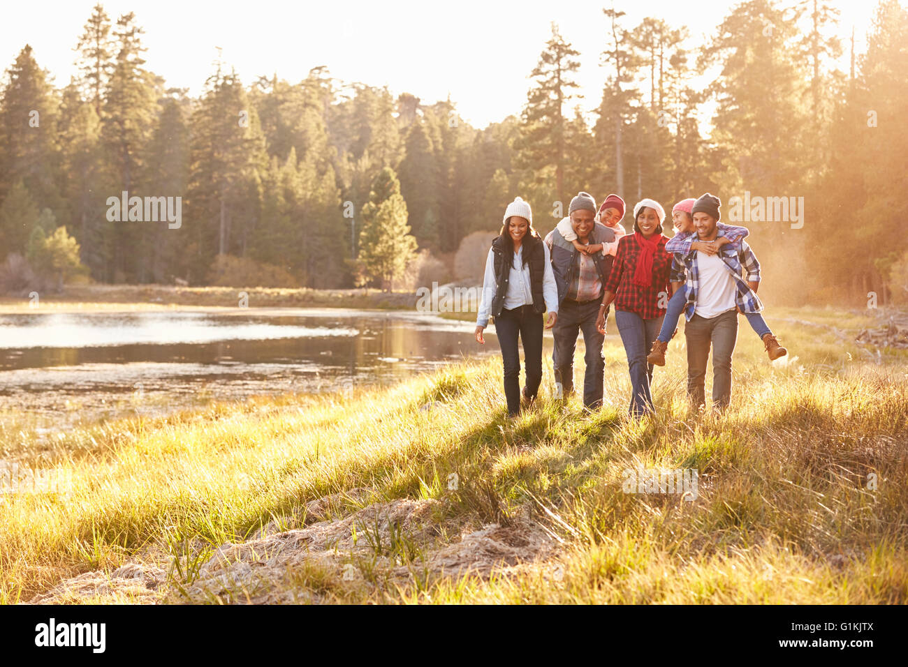 Group walking children hi-res stock photography and images - Alamy