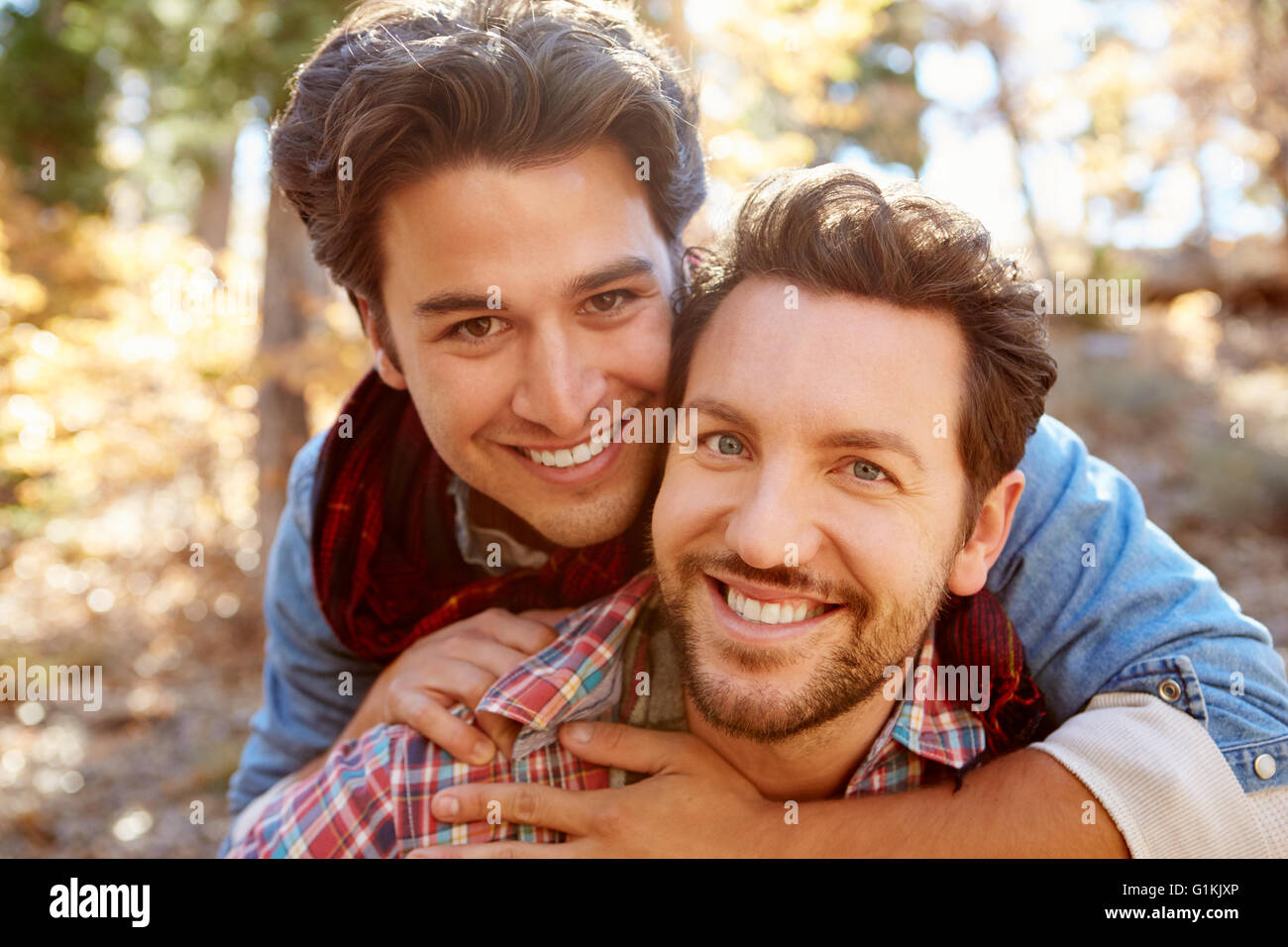 Gay couple hiking together hi-res stock photography and images - Alamy