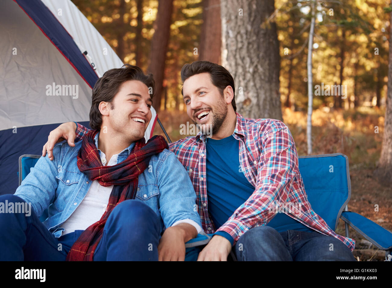 Caucasian gay couple smiling hi-res stock photography and images - Alamy