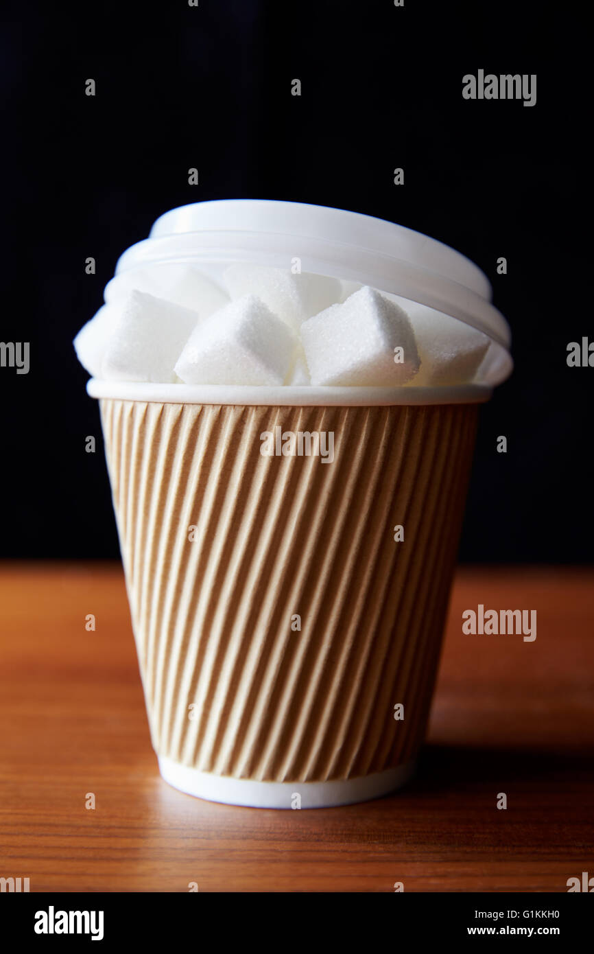 Shot Illustrating High Sugar Levels In Takeaway Drinks Stock Photo - Alamy