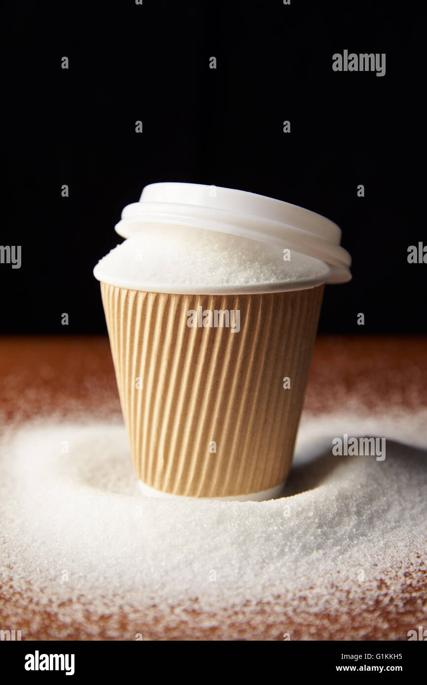 Shot Illustrating High Sugar Levels In Takeaway Drinks Stock Photo - Alamy