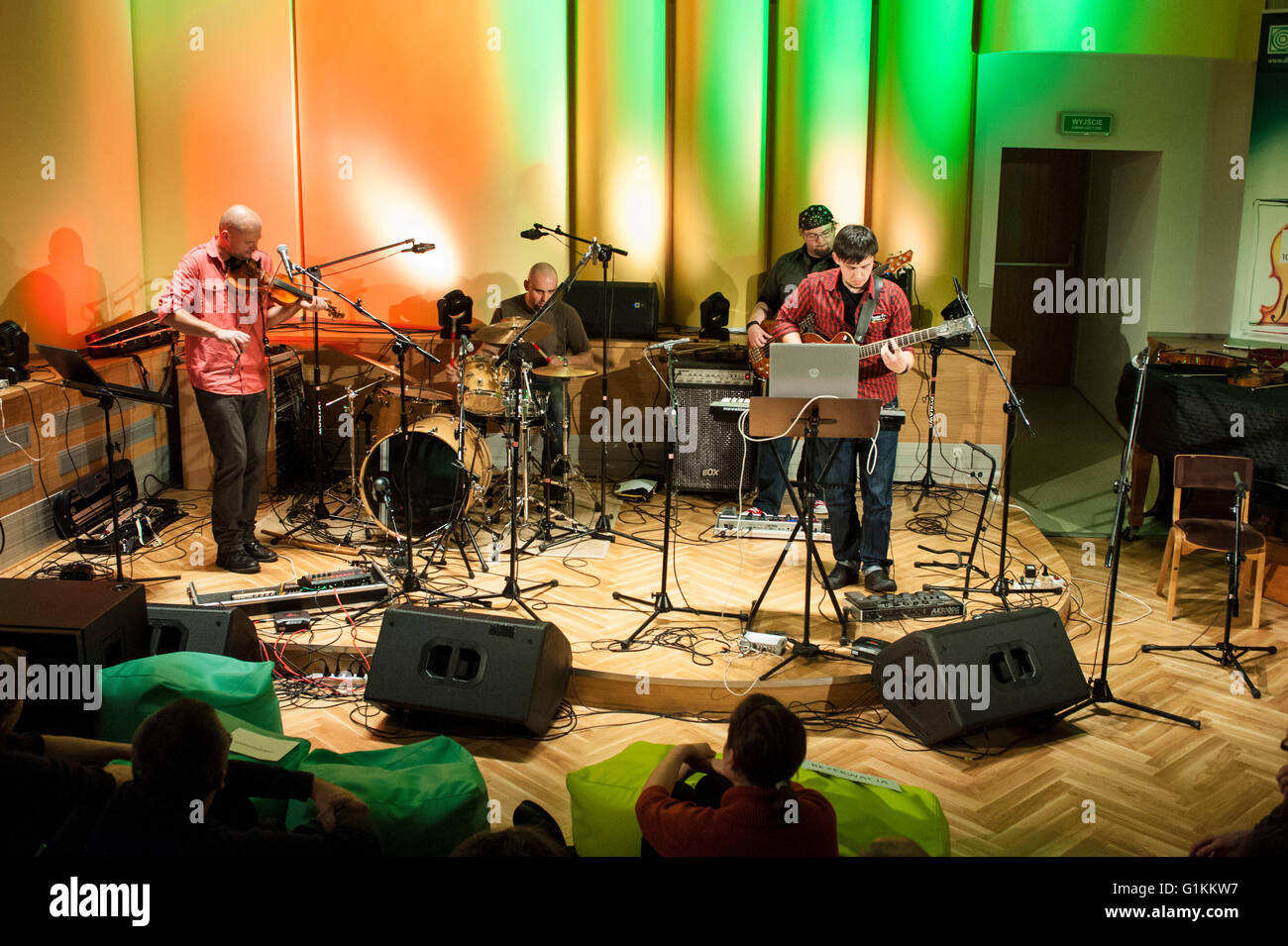 Young Polish musicians performing at the Polish Radio studio in Warsaw ...