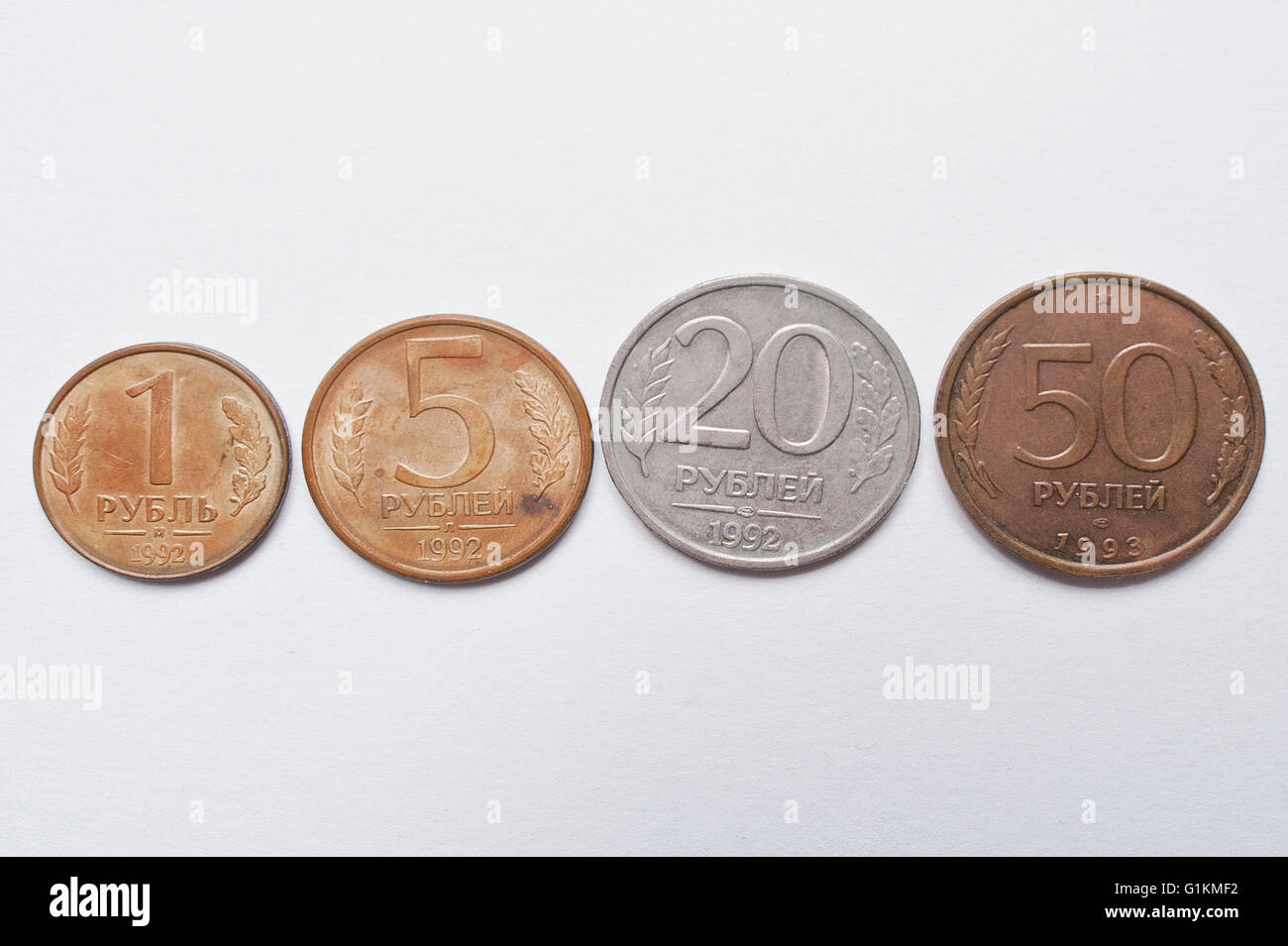 Set of Russian rubbles coins, 1992-1993 Stock Photo - Alamy