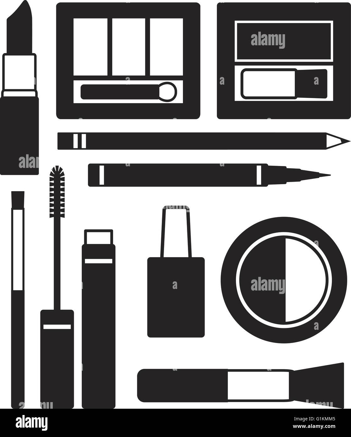Makeup silhouette icons vector set Stock Vector Image & Art - Alamy