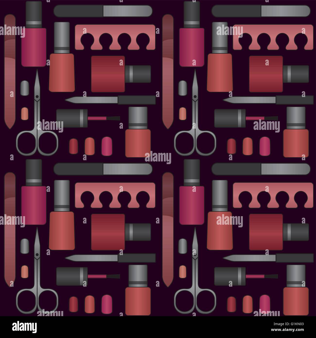 Vector seamless pattern background with nail beauty and care products ...
