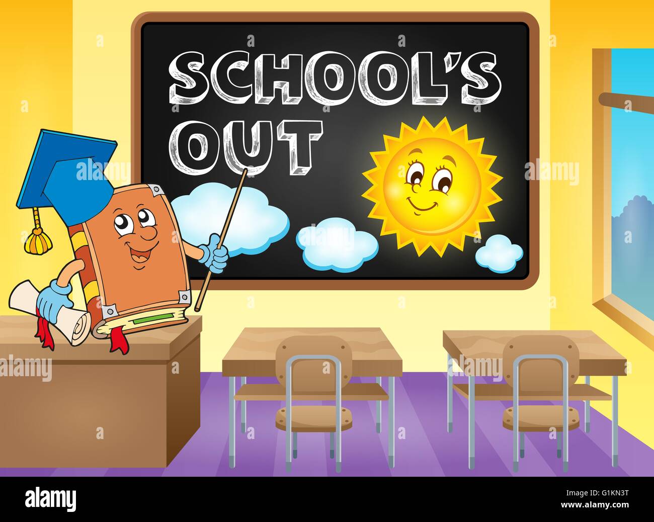 School holidays theme image 6 - picture illustration Stock Photo - Alamy