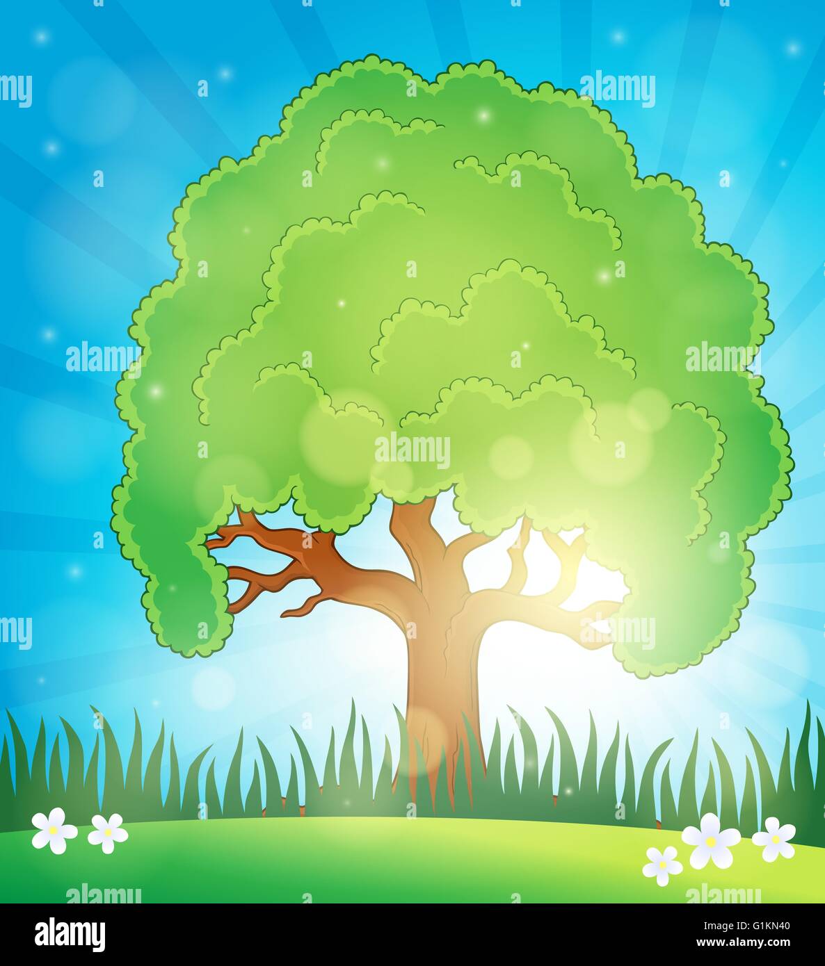 Spring topic background 5 - picture illustration Stock Photo - Alamy