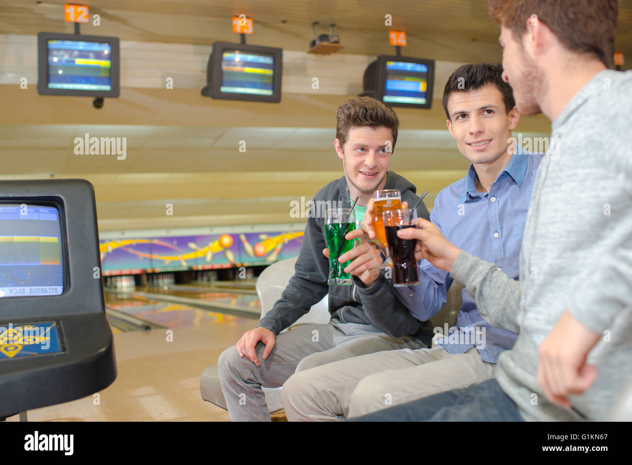 beverage in the bowling center Stock Photo - Alamy