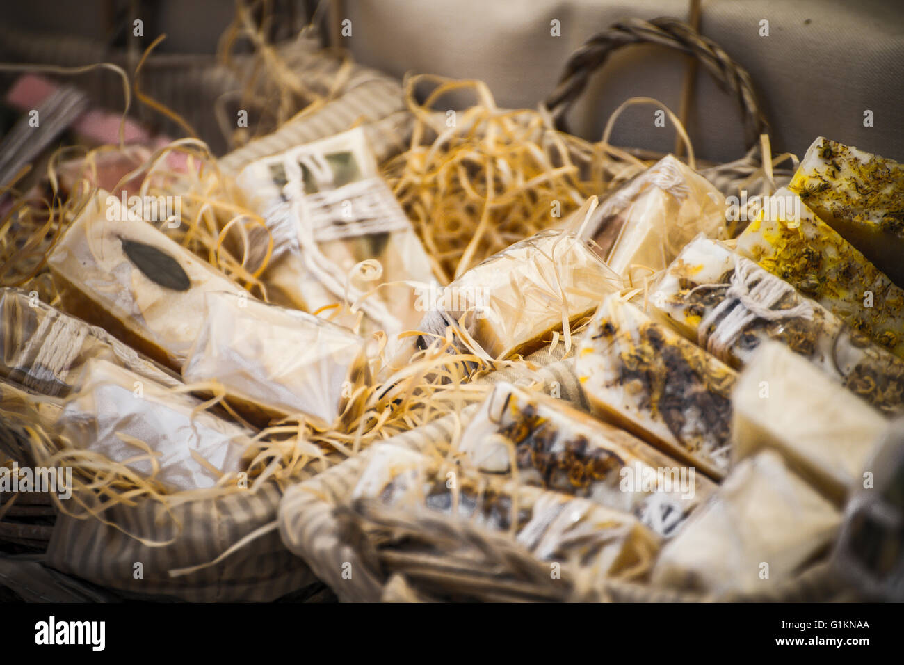 artisan soap in a medieval fair Stock Photo - Alamy
