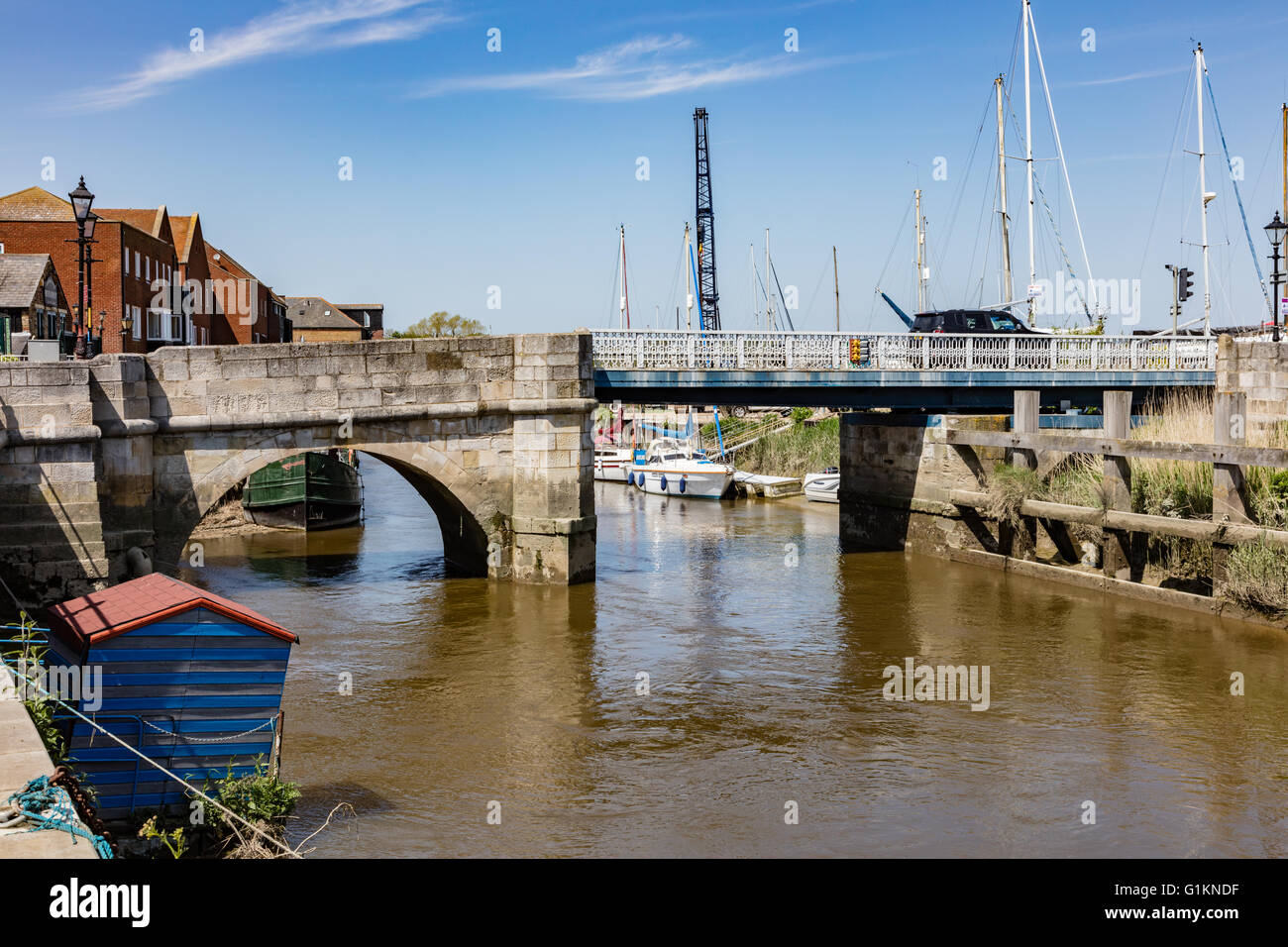 The Toll Bridge, River Stour, Sandwich, Kent, England, UK Stock Photo ...