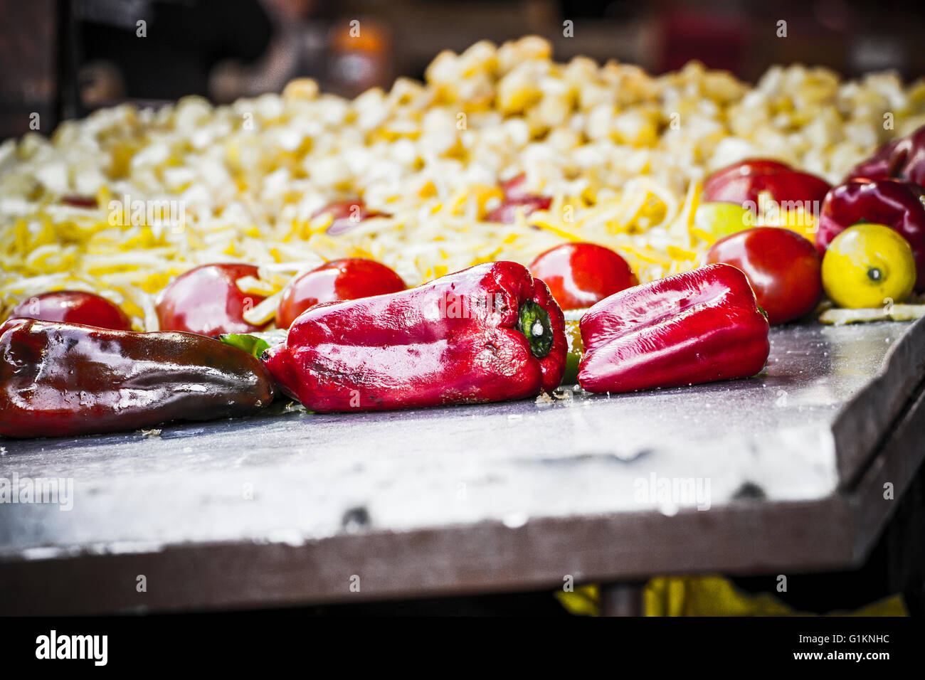 artisan food stalls, cheese, meat, stuffed into a medieval fair Stock ...