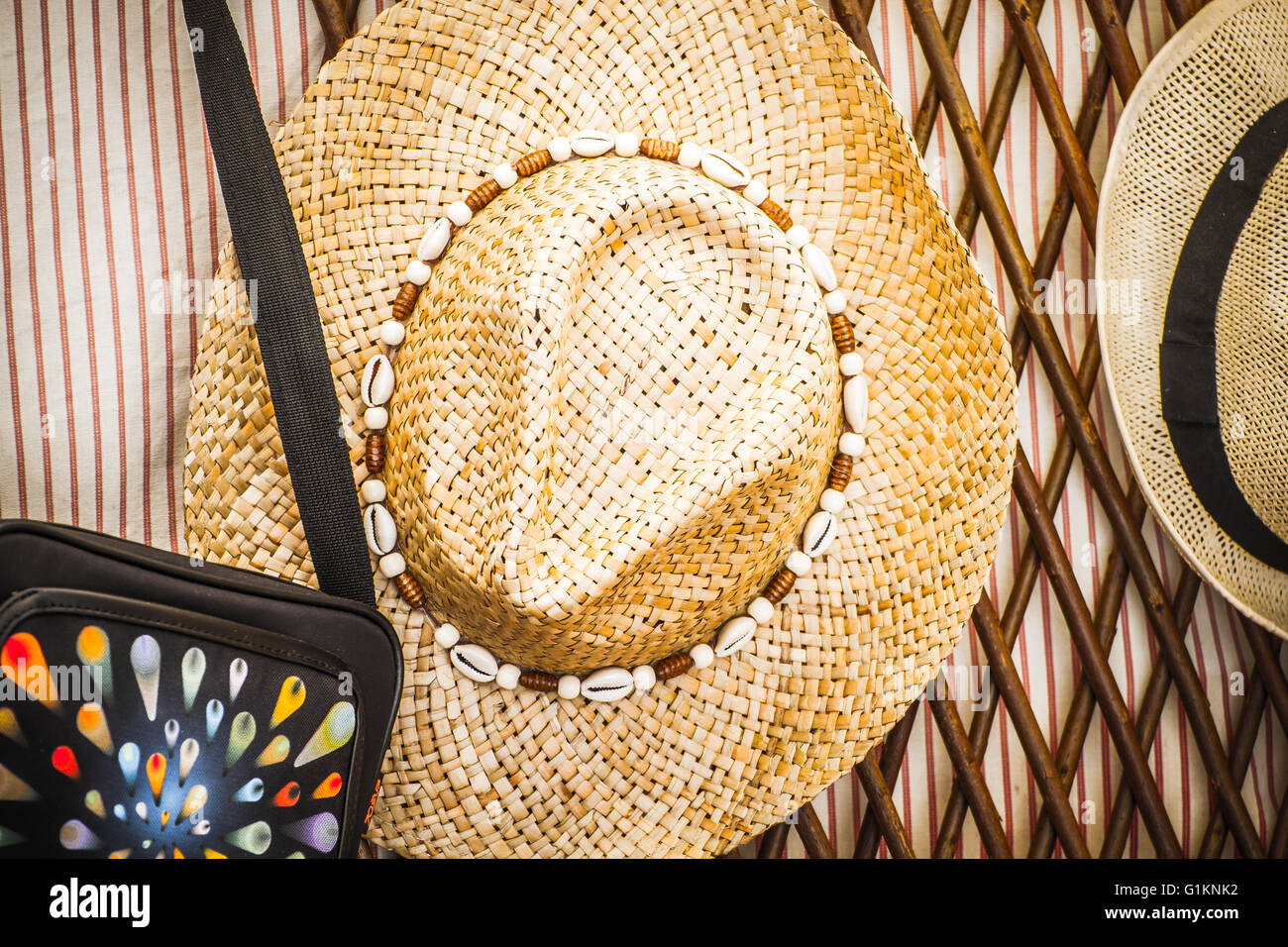 handmade wicker hats in a medieval fair Stock Photo - Alamy