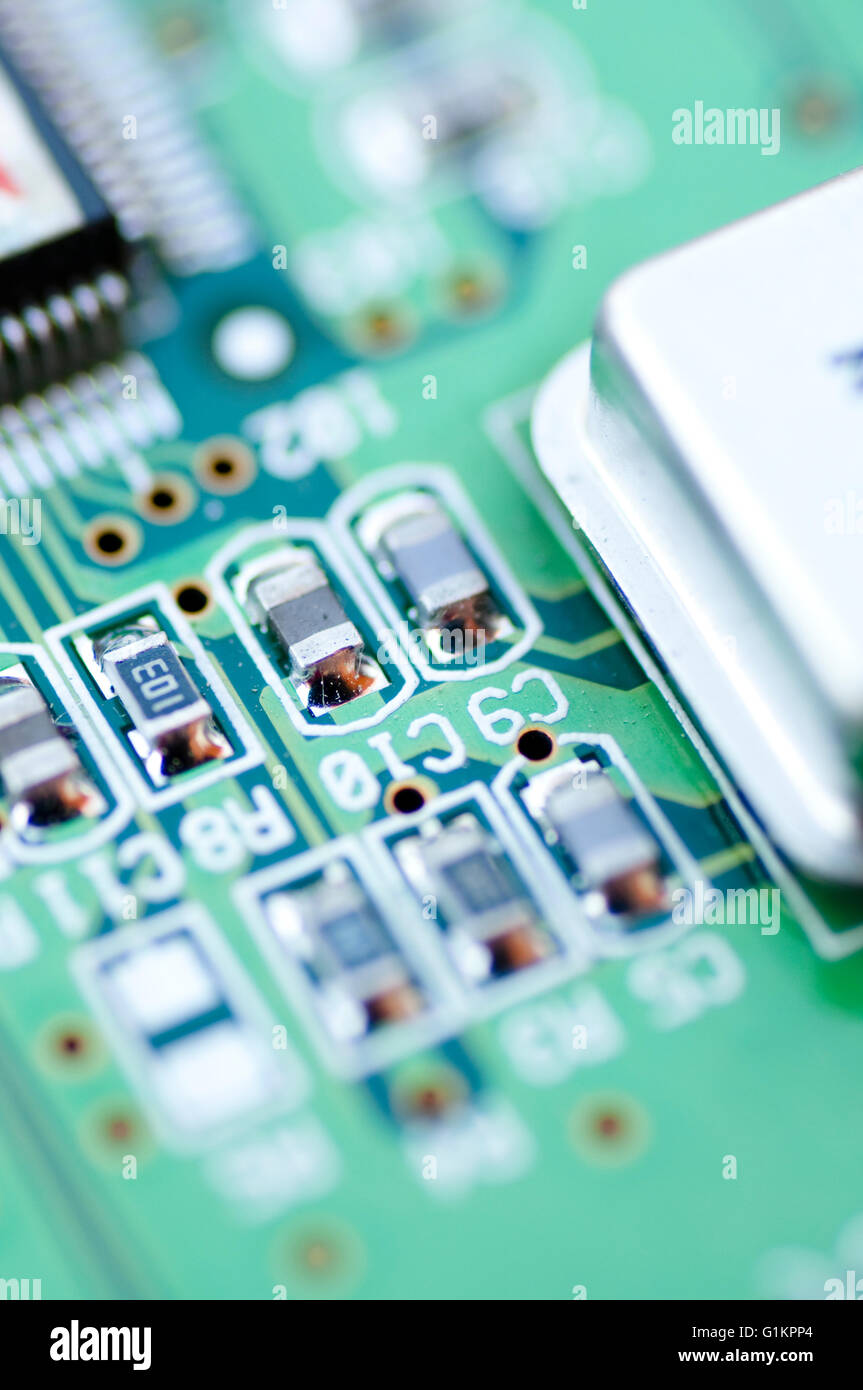 Picture Of A Detail Electronic Part With Nice Details And Colors Stock