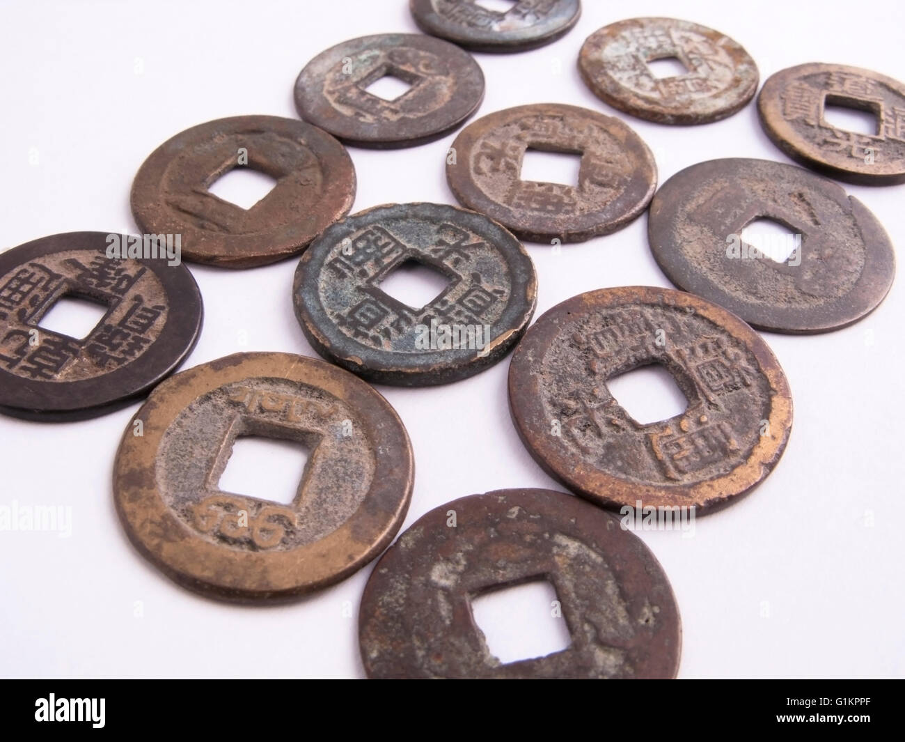 Picture of a bulk lot of old chinese coins Stock Photo - Alamy