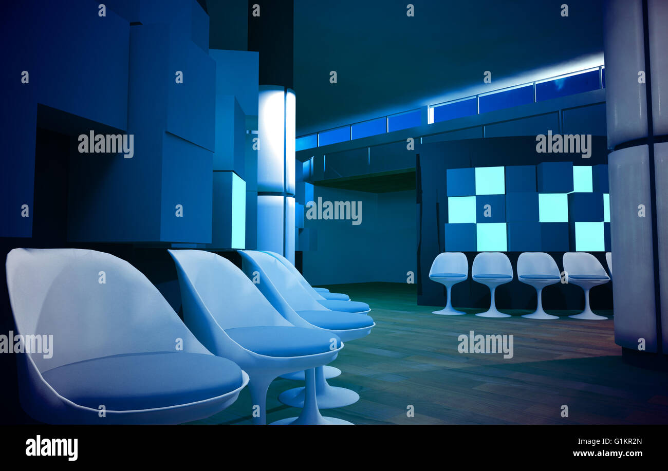Hospital waiting room, conceptual architecture, clean space Stock Photo ...