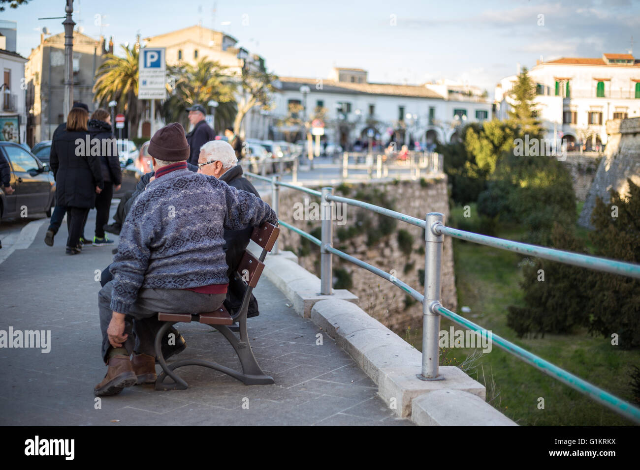 Slow flow of life in the village. Venosa, Basilicata. Italy Stock Photo ...
