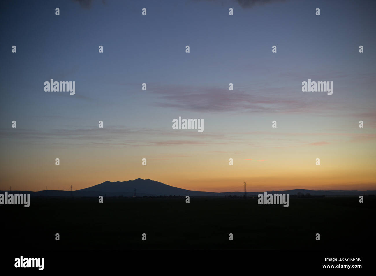 Monte Vulture in a warm spring sunset. Venosa, Basilicata. Italy Stock ...