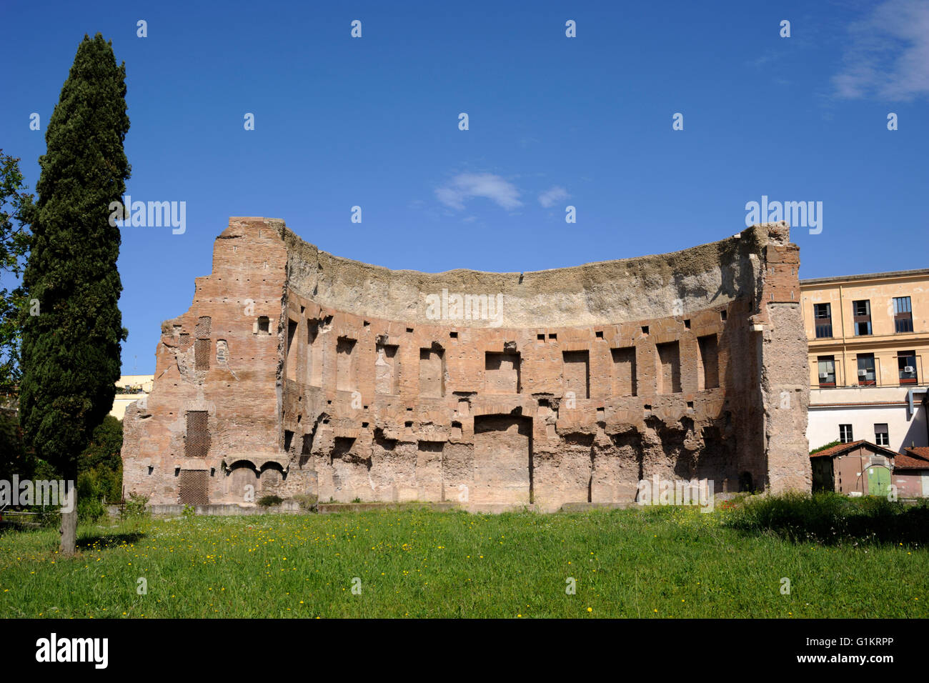 Italy, Rome, Colle Oppio (Oppian Hill), Baths of Trajan, southwestern ...