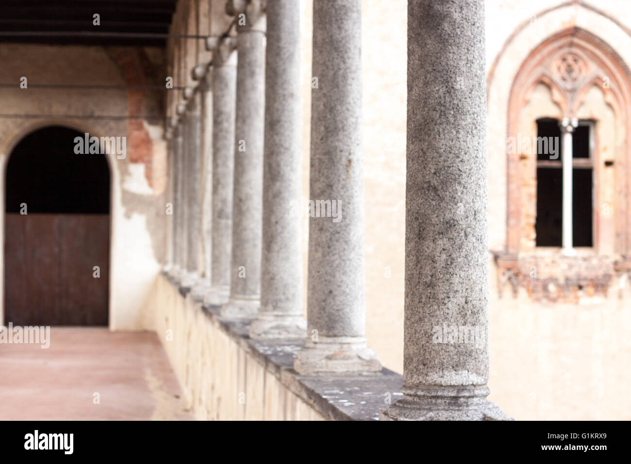 Bridge with medieval porch for access to falconry. Vigevano, Lombardy ...