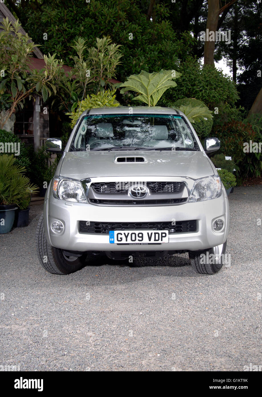 2009 Toyota Hilux pickup truck loaded with trees and plants Stock Photo ...