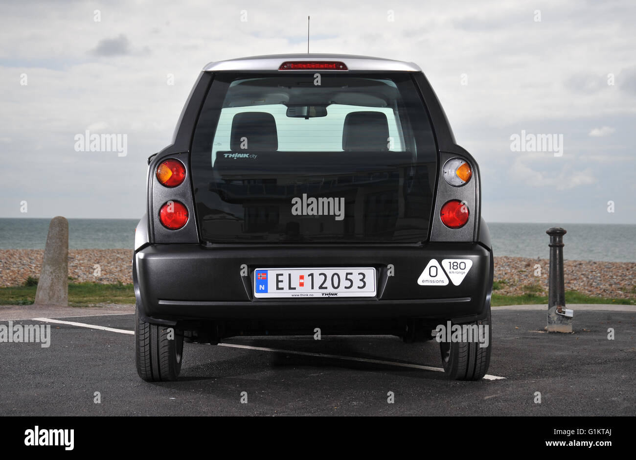 'Think' electric vehicle (EV) battery powered car Stock Photo - Alamy