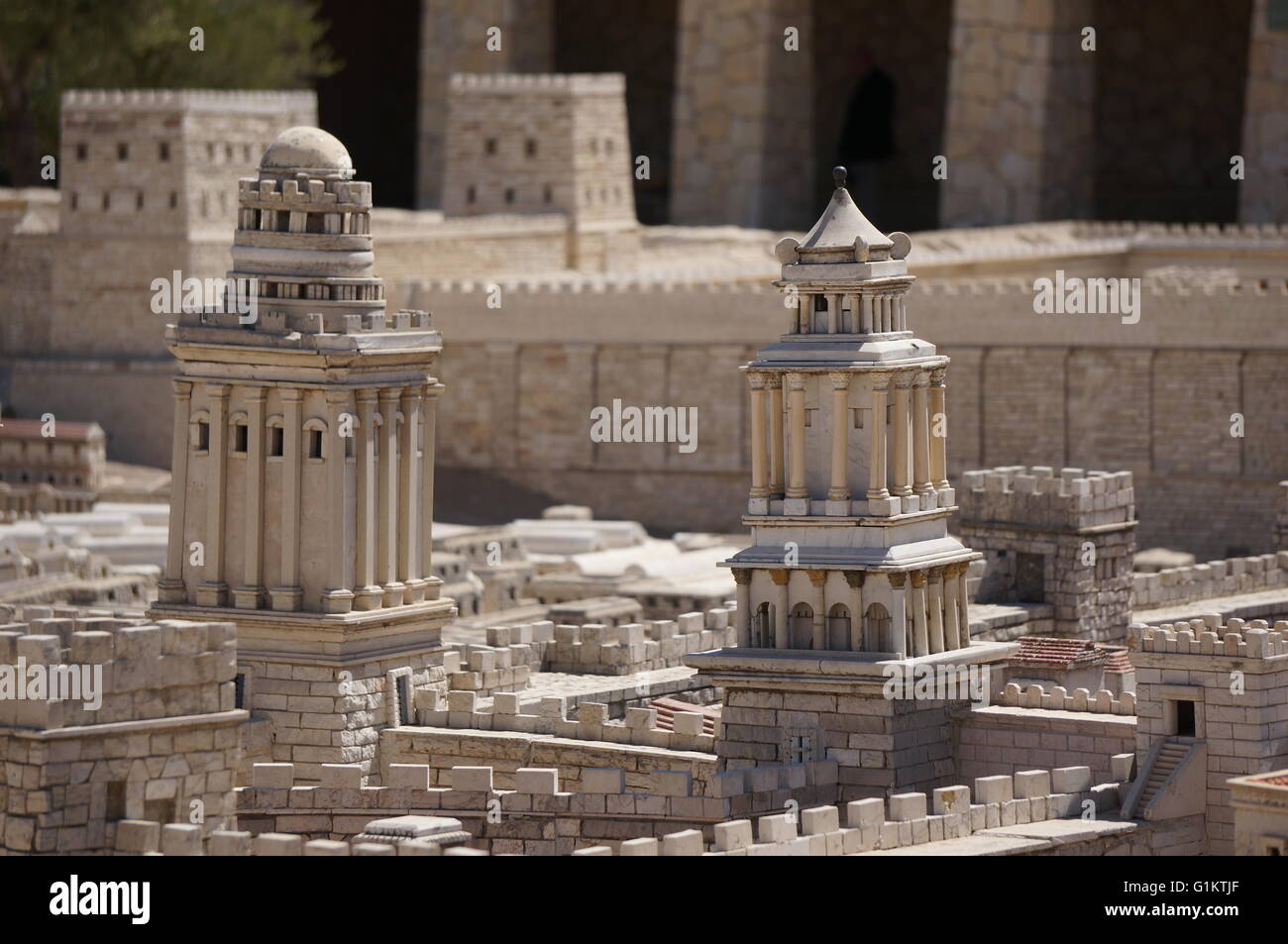 Detail of the model of ancient Jerusalem at the Israel Museum Stock ...