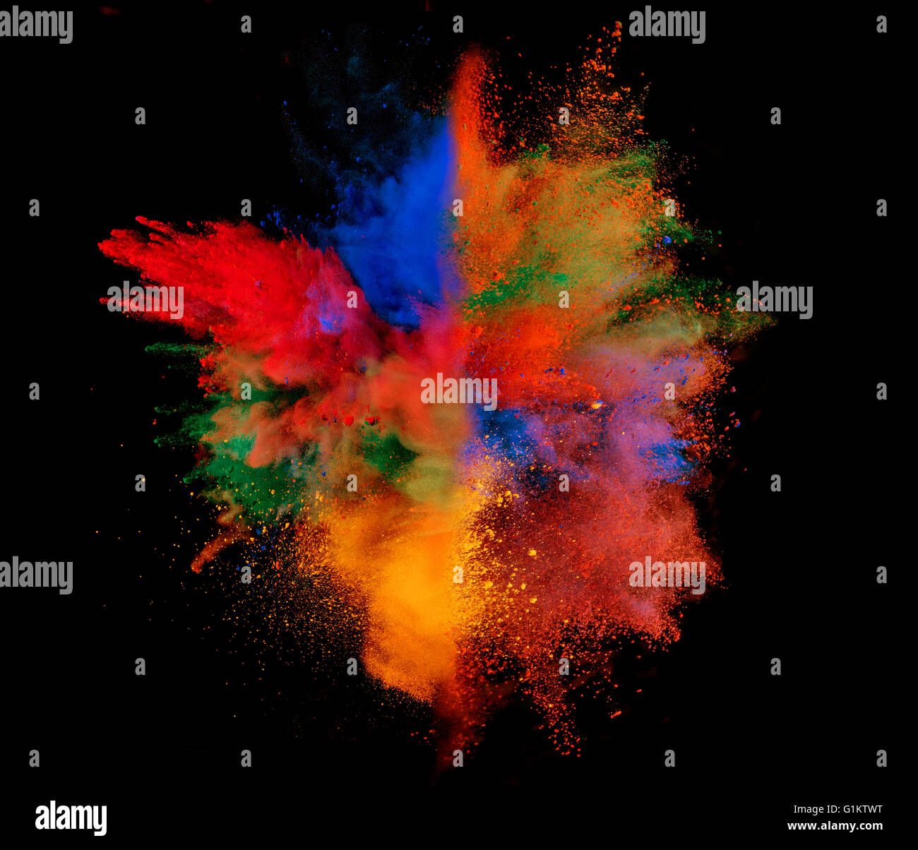 Colored powder isolated on black background Stock Photo - Alamy