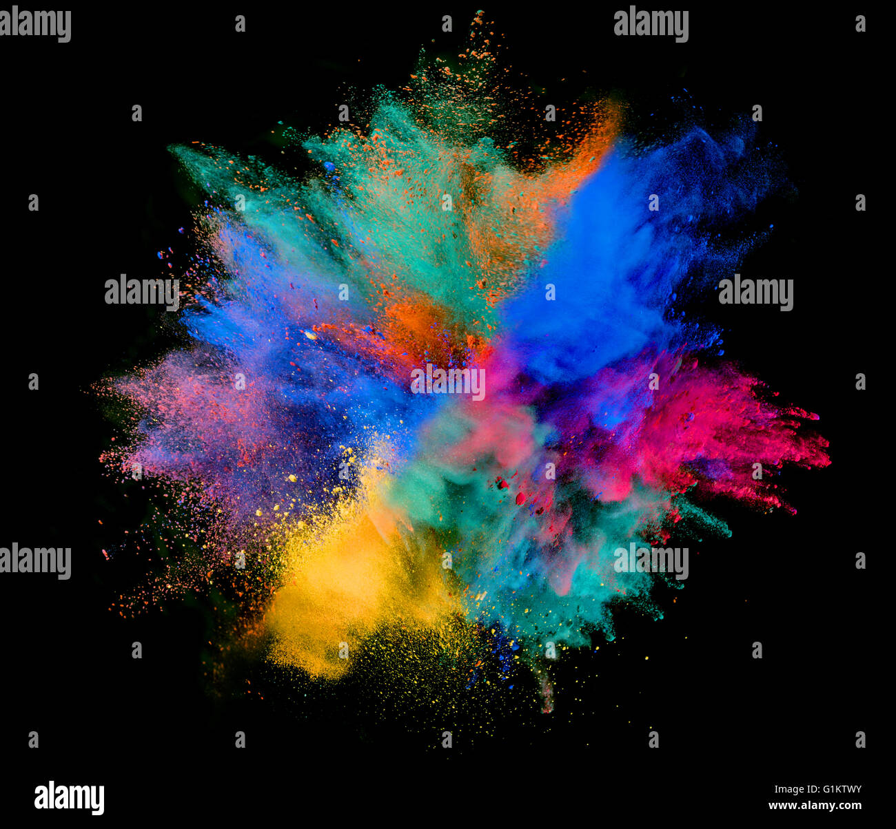 Colored powder isolated on black background Stock Photo - Alamy