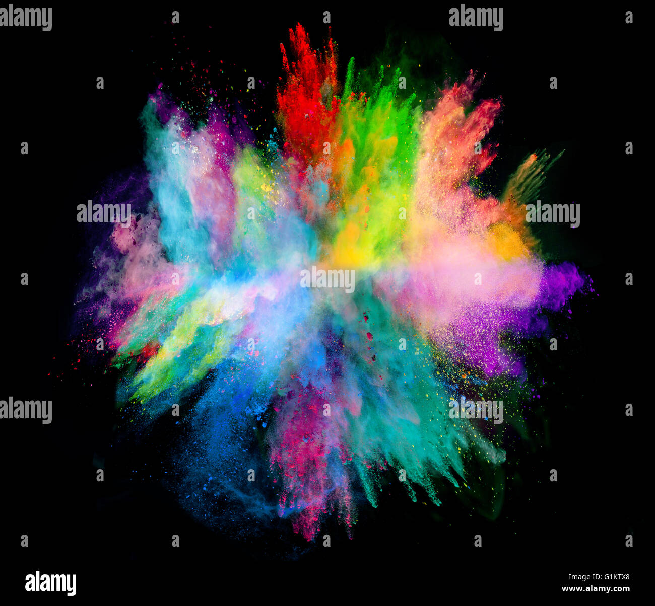 Colored powder isolated on black background Stock Photo - Alamy