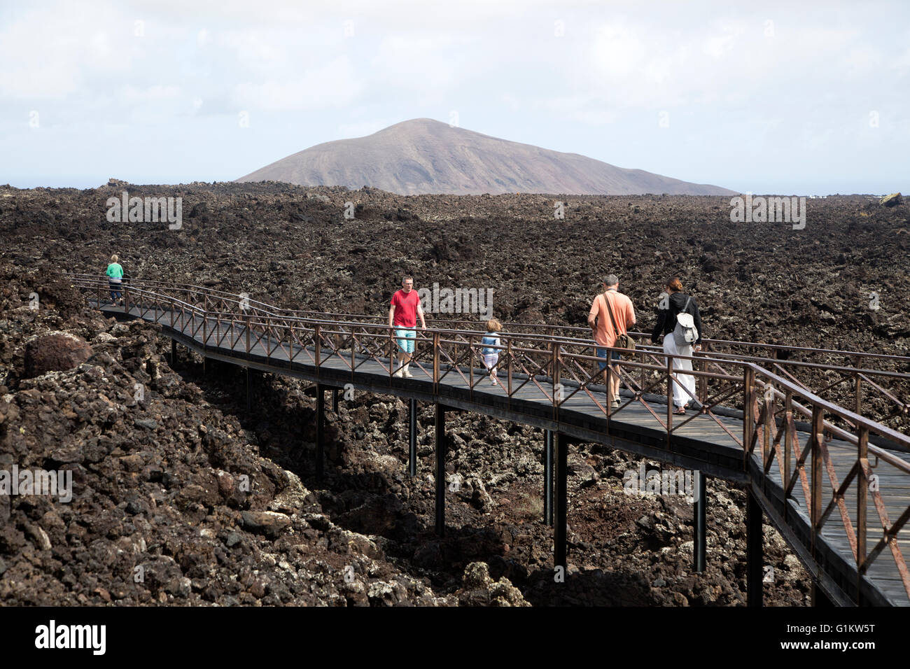 Walkway over lava field, Timanfaya Volcano Interpretation and Visitors ...