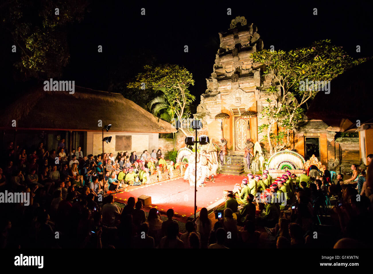 UBUD, BALI, INDONESIA - SEP 5, 2014: A traditional Balinese show in the ...