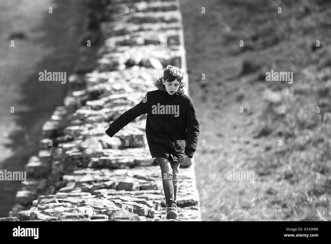Running the wall Stock Photo - Alamy