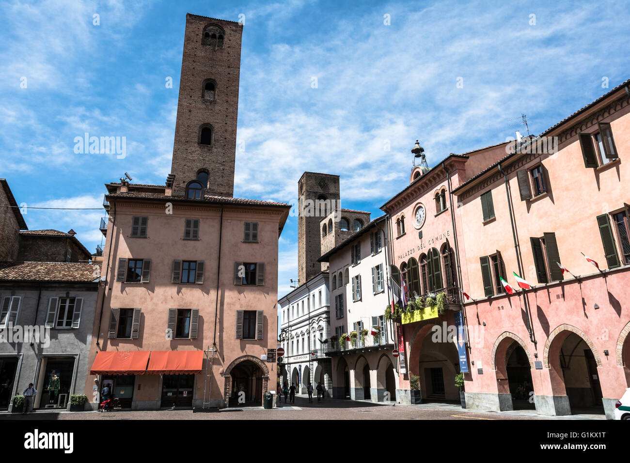 City Hall and towers in Piazza Risorgimento Stock Photo - Alamy