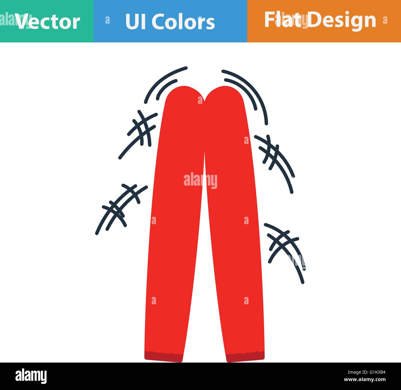 Football fans clapping sticks icon. Flat design in ui colors. Vector ...