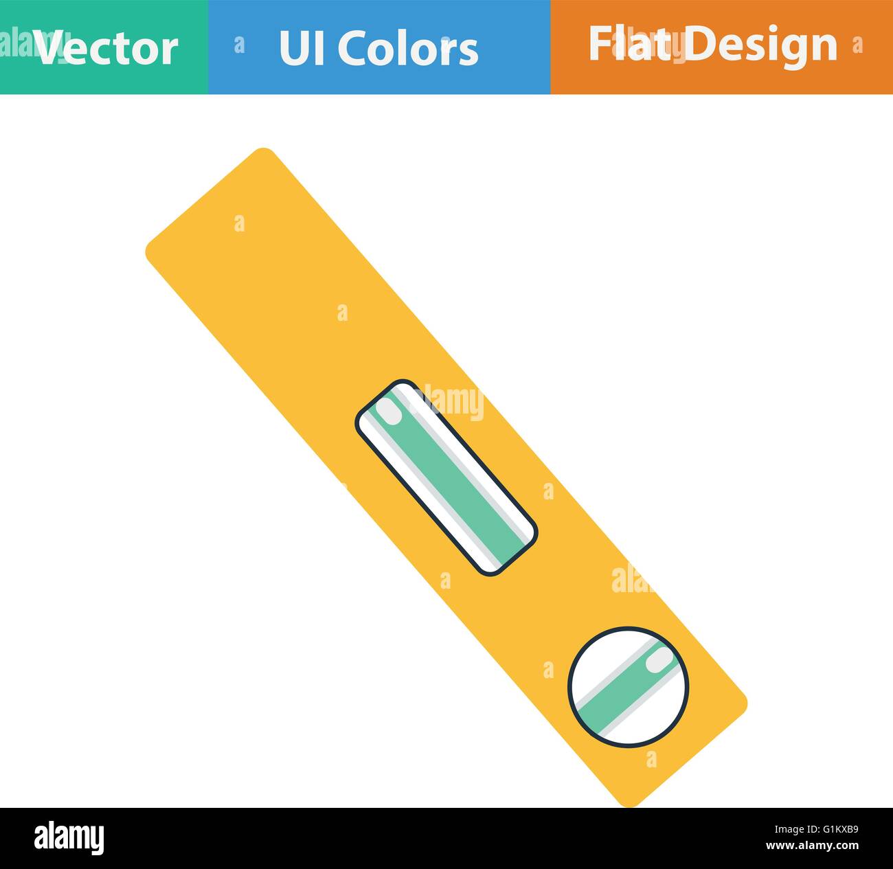 Flat design icon of construction level in ui colors. Vector ...