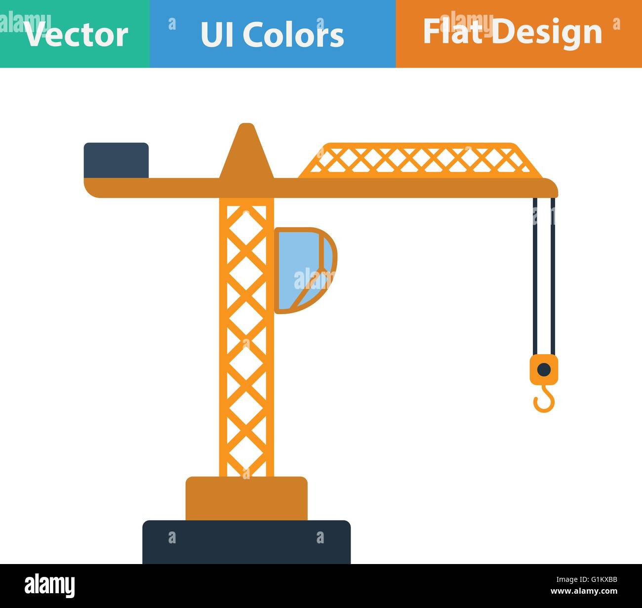 Flat design icon of crane in ui colors. Vector illustration Stock ...