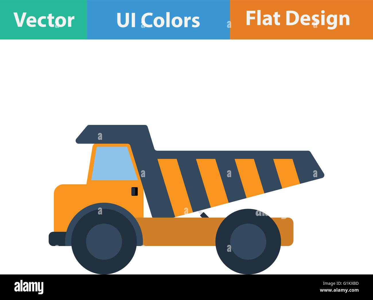 Flat design icon of tipper in ui colors. Vector illustration Stock ...