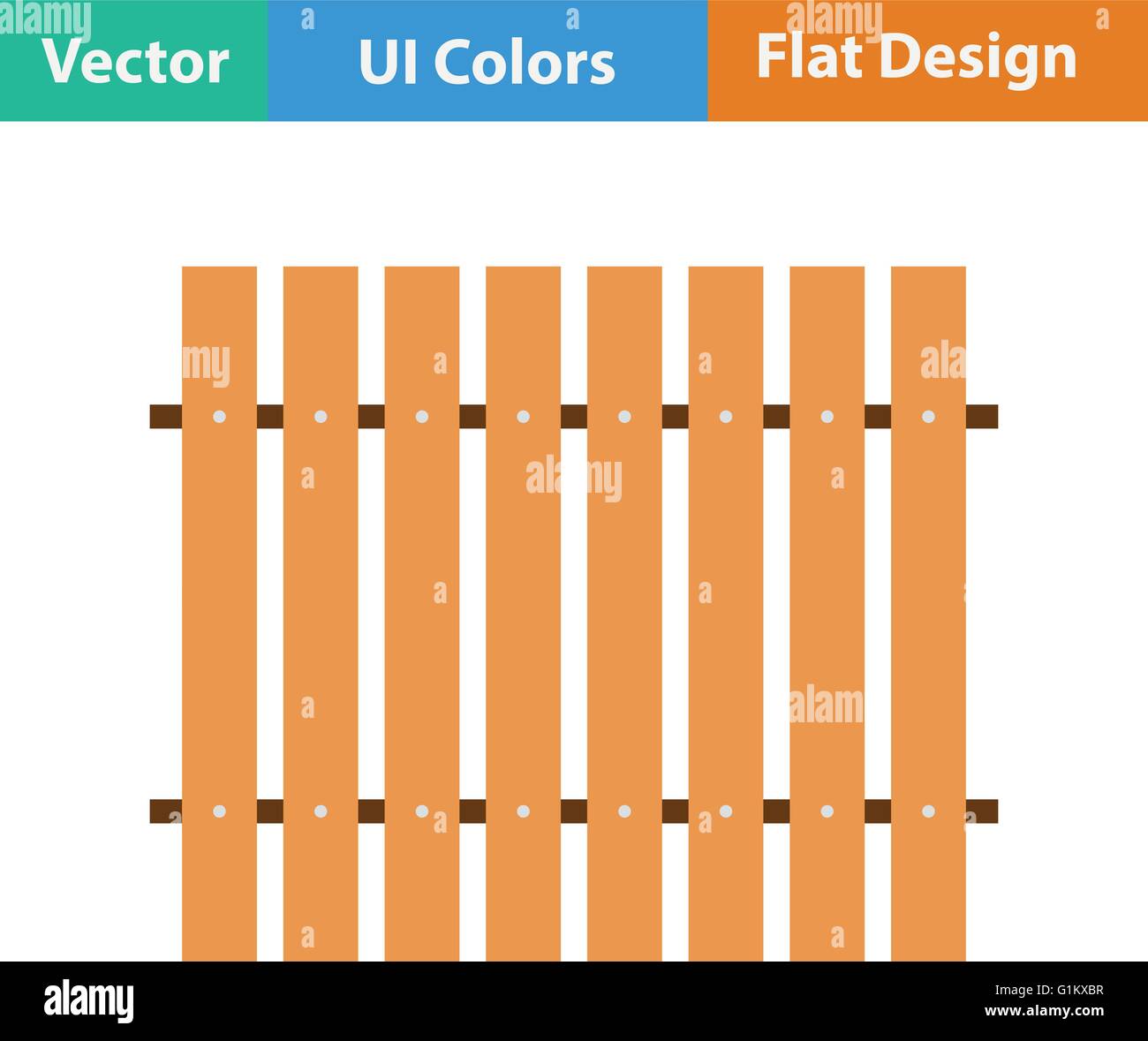 Flat design icon of Construction fence in ui colors. Vector ... Flat design icon of Construction fence in ui colors. Vector ...