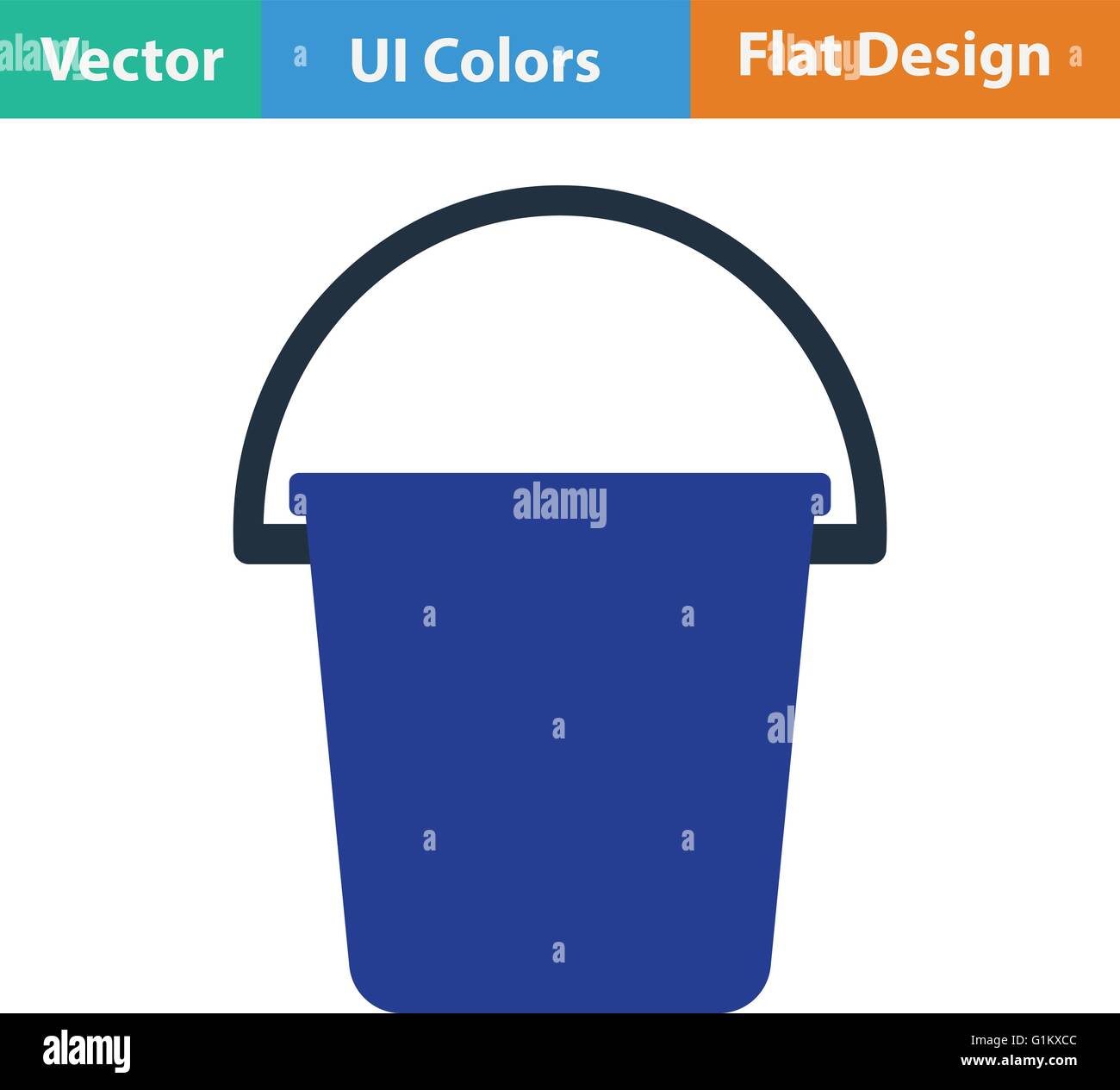 Flat design icon of bucket in ui colors. Vector illustration Stock ...