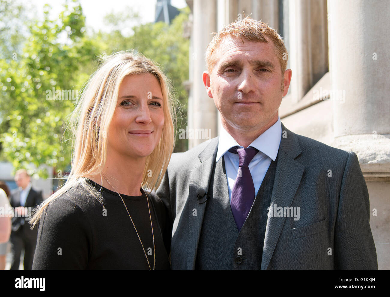 Jonathan Platt centre - outside the High Court in London today after ...