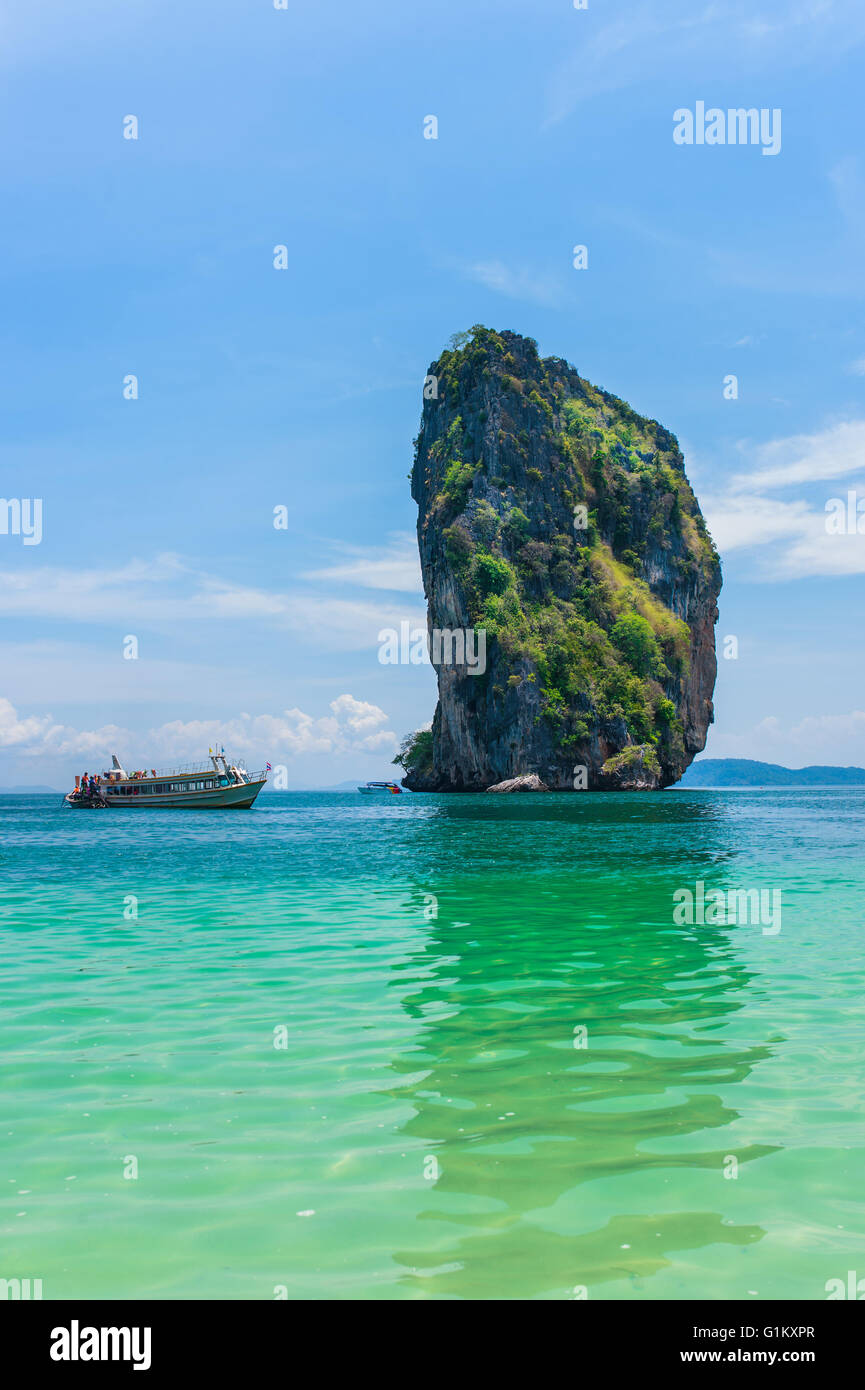 speed boat with Poda island at Krabi. Poda is island travel package ...