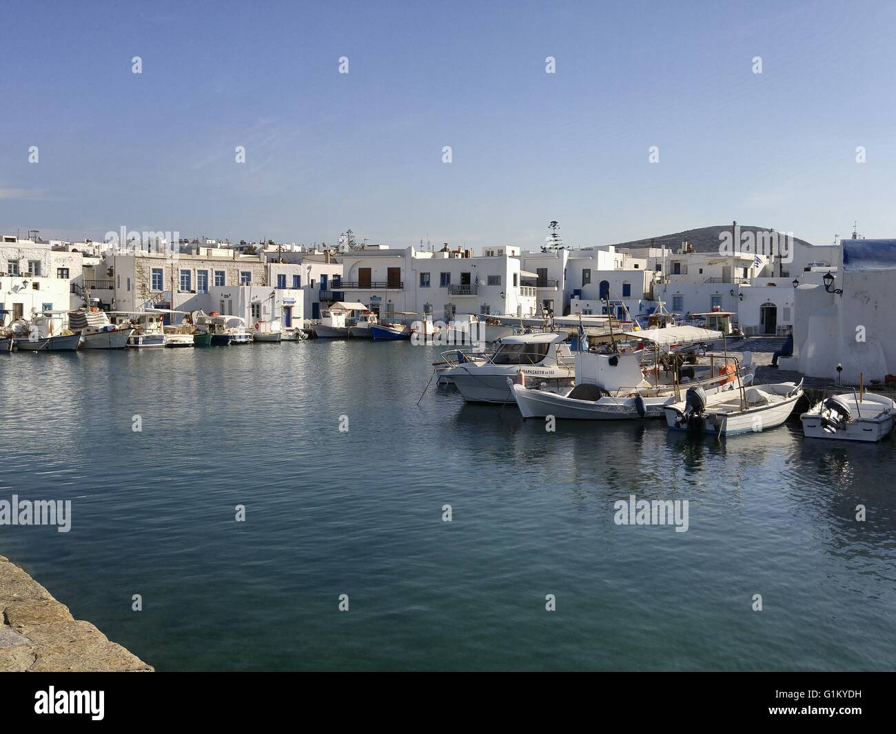The harbour at Naossa on the Greek ISland of Paros Stock Photo - Alamy