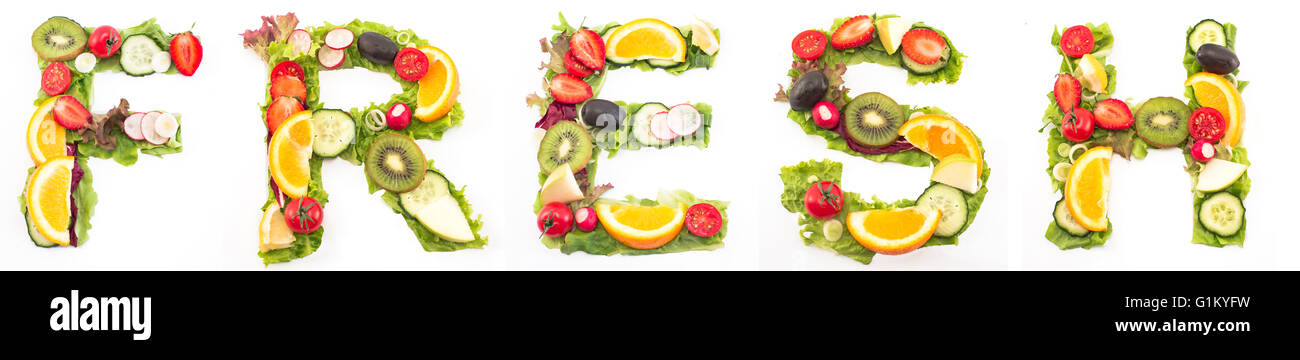 Fresh fruits word hi-res stock photography and images - Alamy