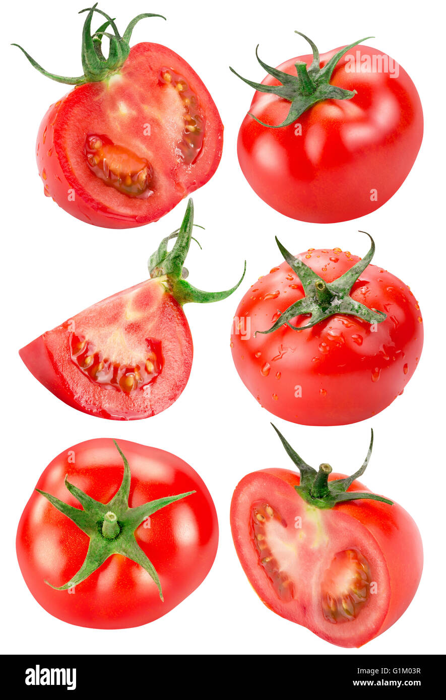 collection of tomatoes isolated on the white background Stock Photo - Alamy