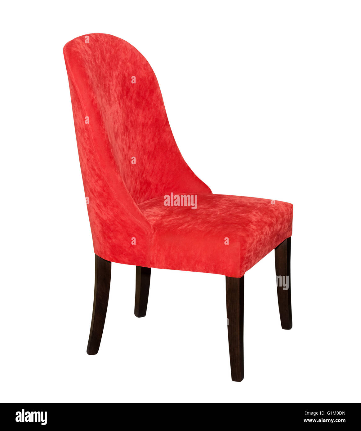 Red textile modern chair isolated Stock Photo - Alamy