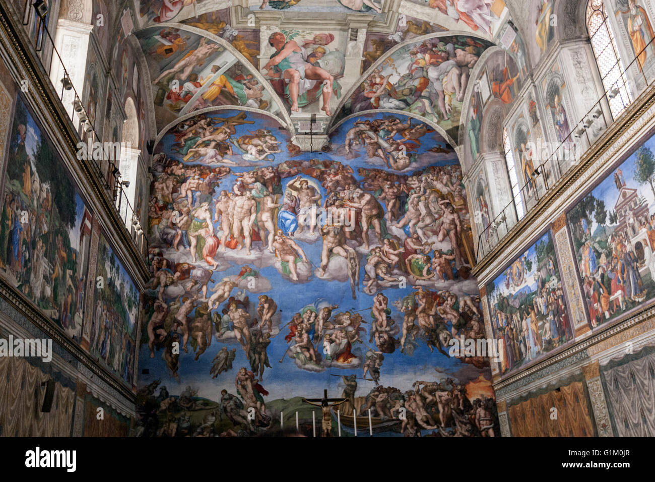 The Sistine Chapel The Last Judgment painted by Michelangelo Stock ...