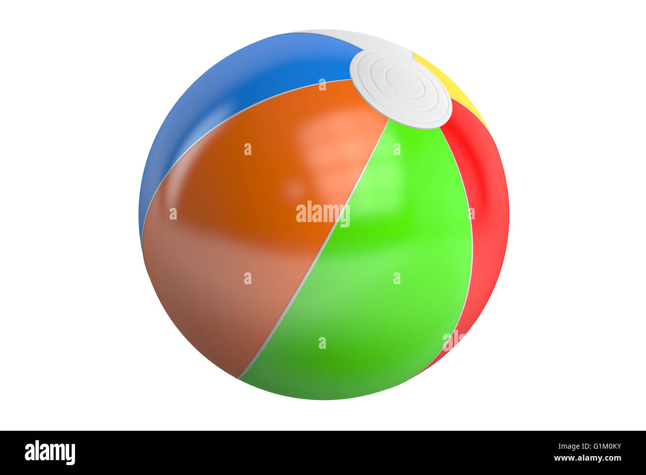 Color beach ball, 3D rendering isolated on white background Stock Photo ...