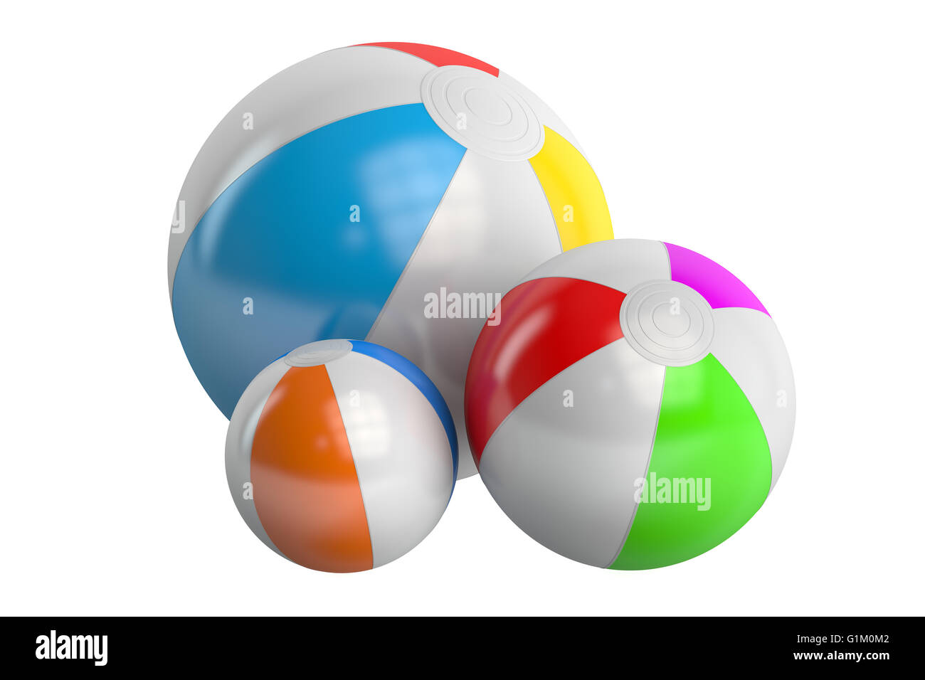 Colored beach ball, 3D rendering isolated on white background Stock ...