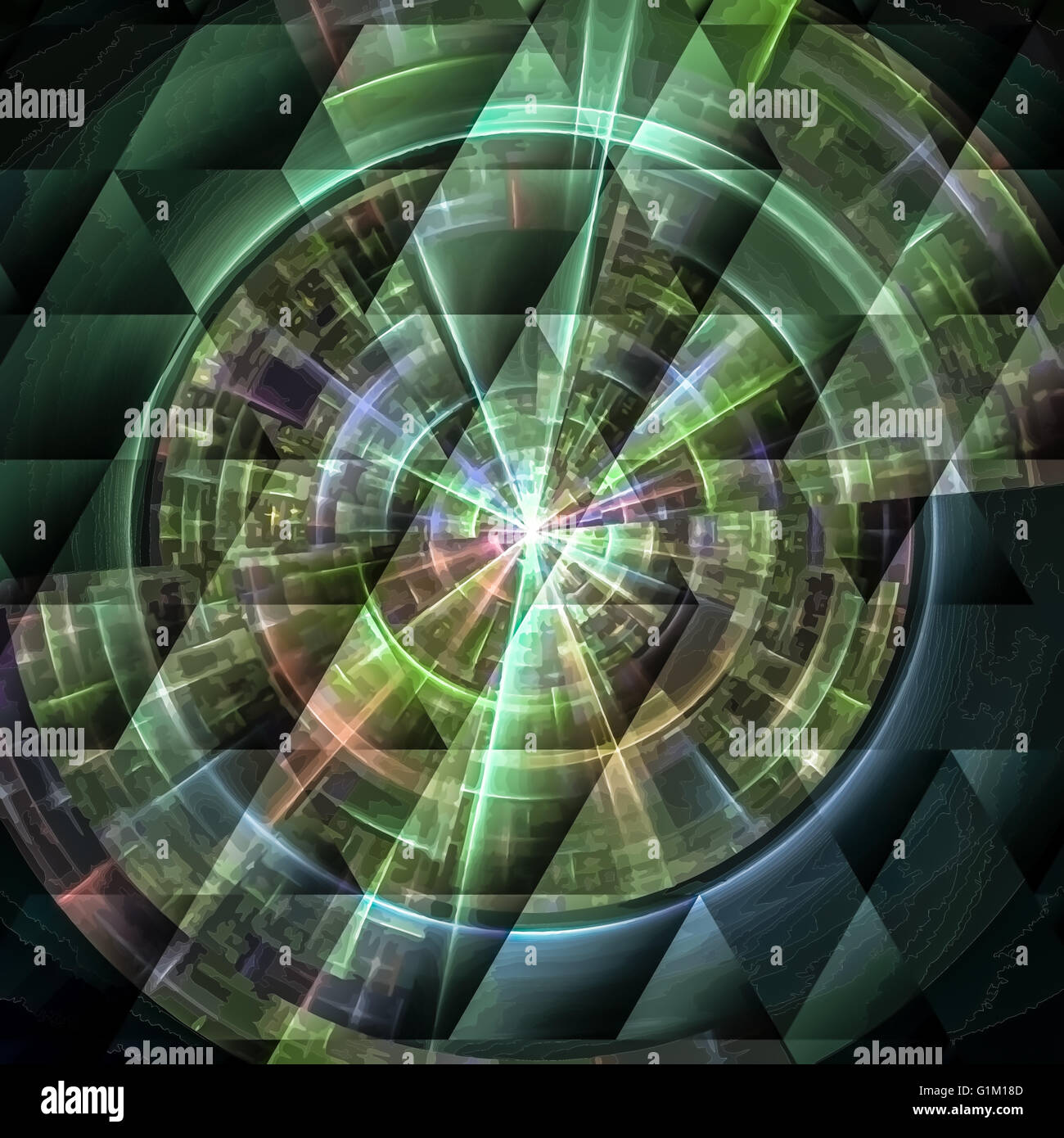 Composition of abstract radial grid Stock Photo - Alamy